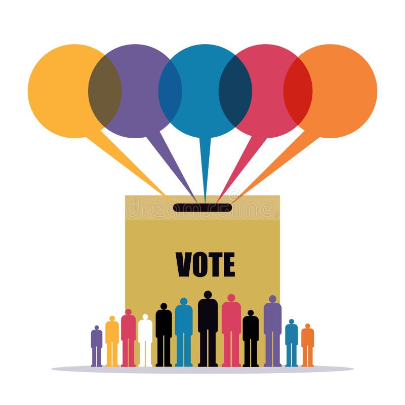 Political Speeches and Expressions Around an Election Ballot Box Stock ...