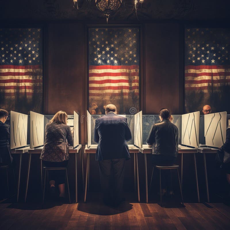 Election People Voting in the Booths, President Election High Quality ...