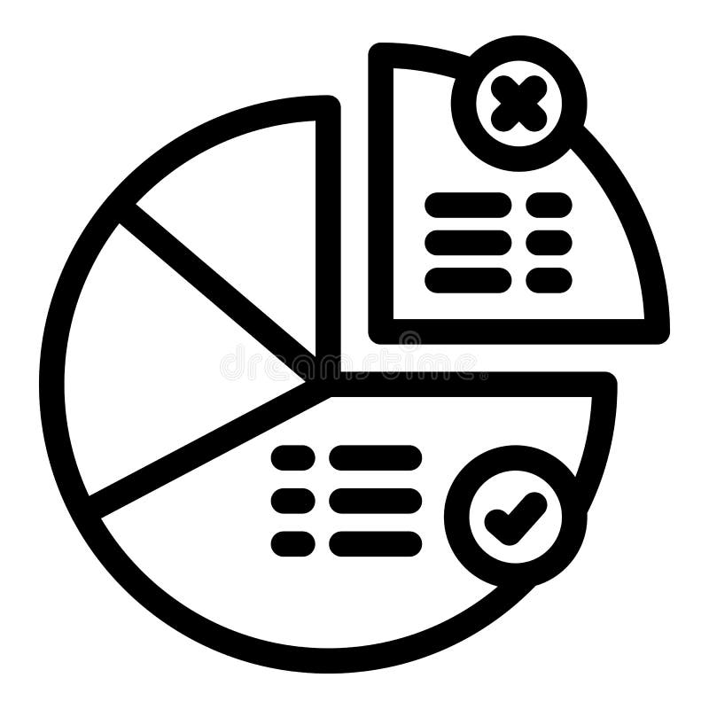 Election Pie Chart Icon Outline Vector. Vote Poll Stock Illustration ...