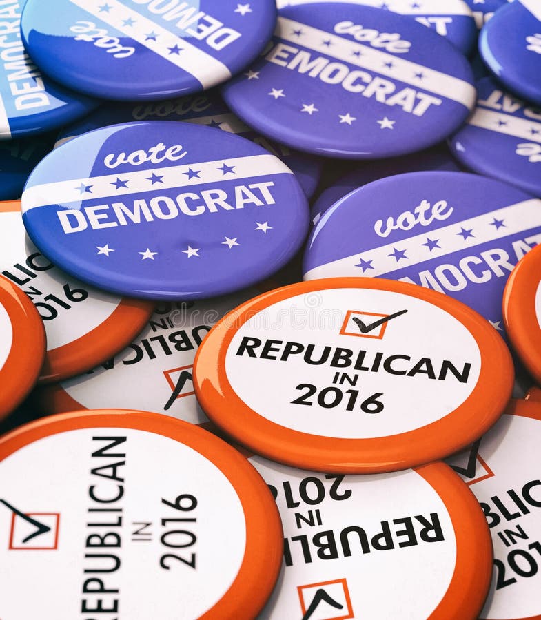 Election: Republican Verus Democrat Buttons Stock Illustration ...