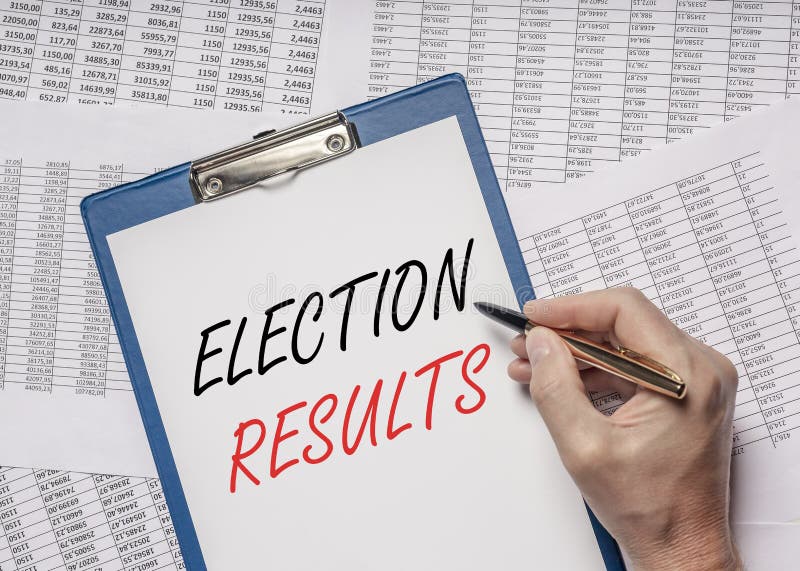 ELECTION RESULTS stock photo. Image of label, heading - 87993670
