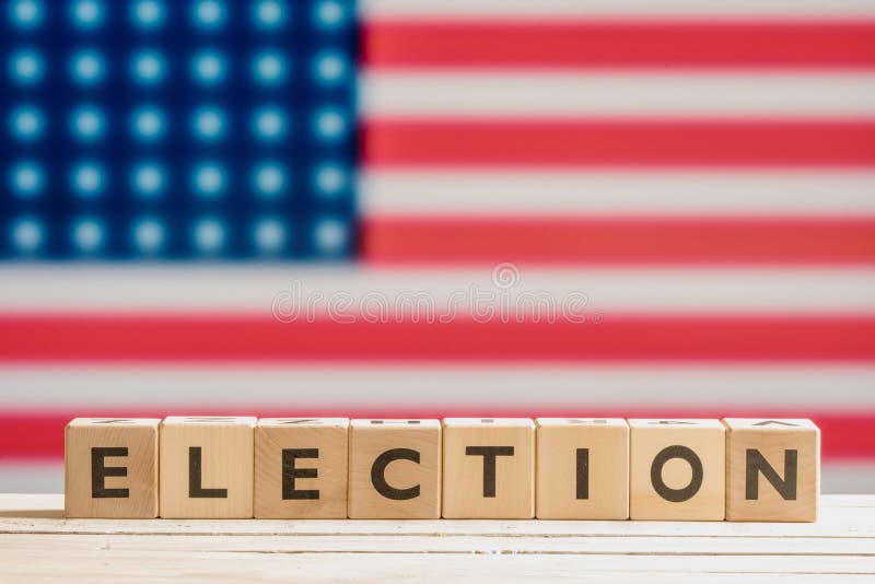 Election Sign with the American Flag Stock Image - Image of election ...