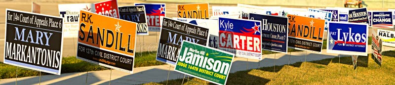 Election Signs for Early Voting in Houston, Texas Editorial Stock Photo ...