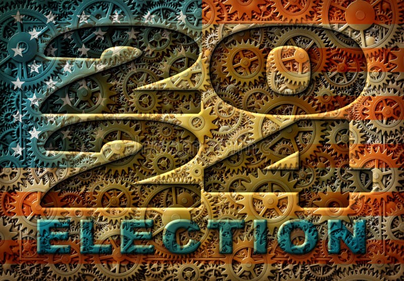 Election 2024 Title Art Created from Pattern of Gears and the U.S. Flag ...