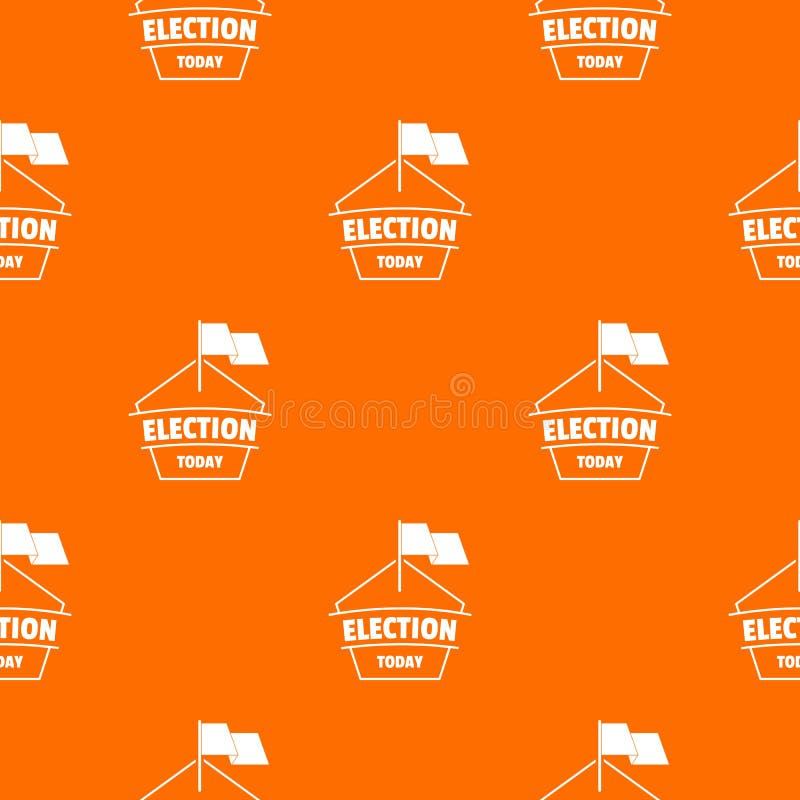 Election Today Pattern Vector Orange Stock Vector - Illustration of ...