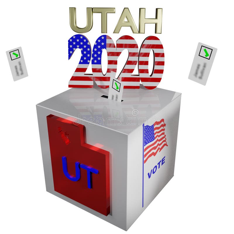 Election 2020 Utah Ballot Box 3D Illustration Stock Illustration ...