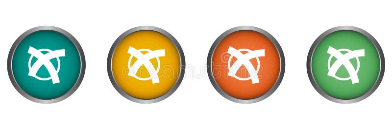 Election Vote Cross Select Vector Icon Metal Edge, Flat Design Round ...