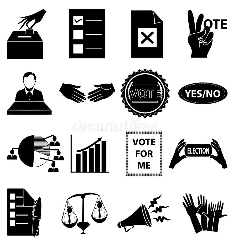 Election vote icons set stock vector. Illustration of icon - 49483106