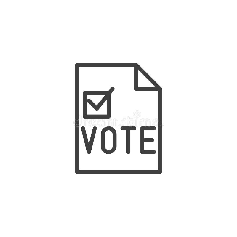 Vote Box Line Icon. Voting Ballot Sign. Continuous Line with Curl ...