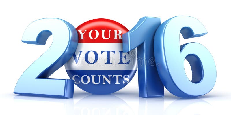2016 Election with Vote Pin Stock Illustration - Illustration of white ...