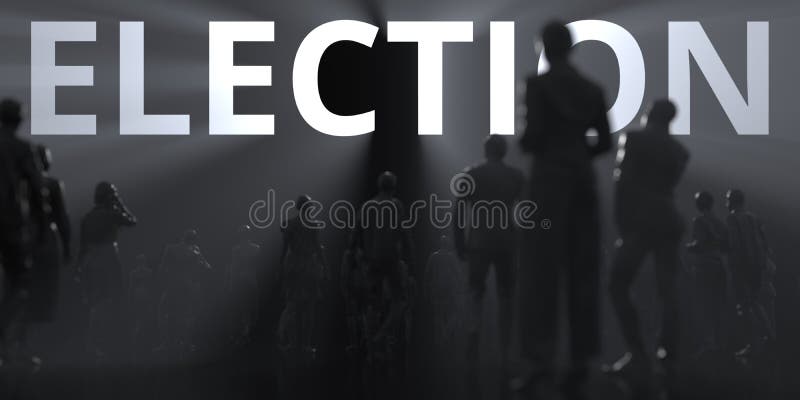 ELECTION Word and Backlit Anonymous Crowd Conceptual 3d Rendering Stock ...