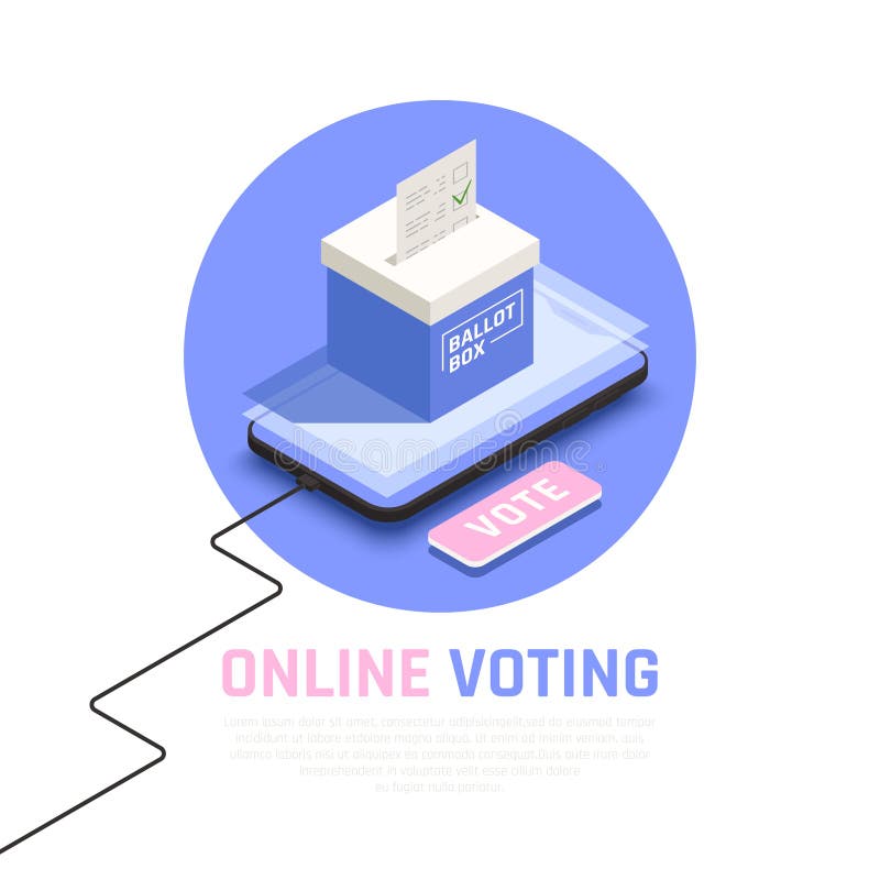 Online Voting Isometric Background Stock Vector - Illustration of ...