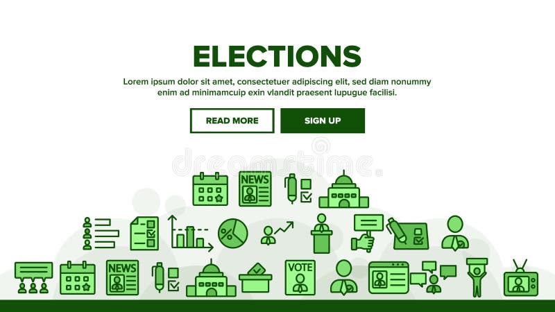 Elections Landing Header Vector Stock Vector - Illustration of header ...