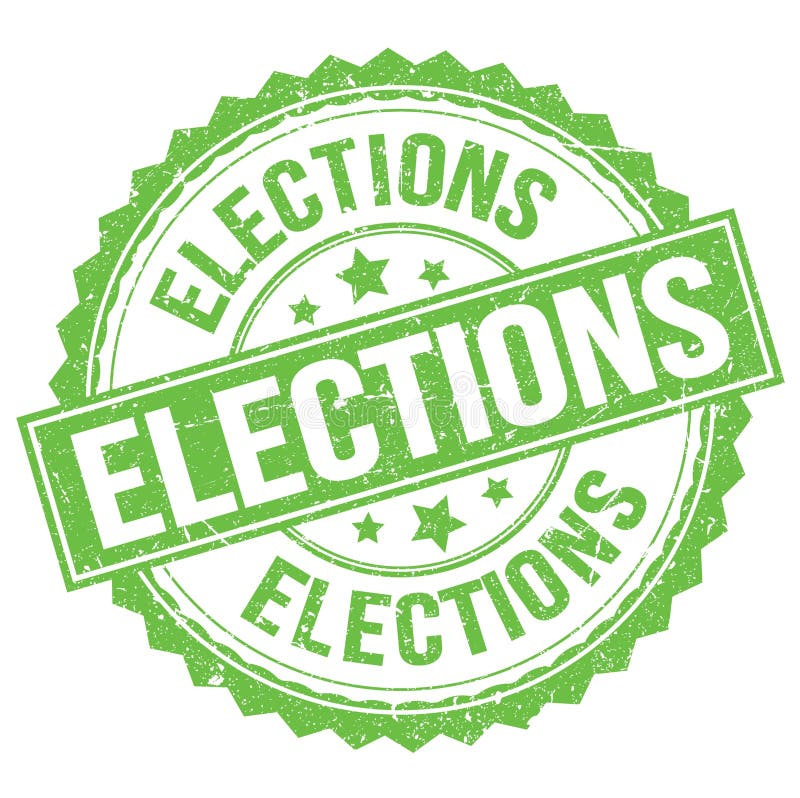 ELECTIONS Text on Green Round Stamp Sign Stock Illustration ...