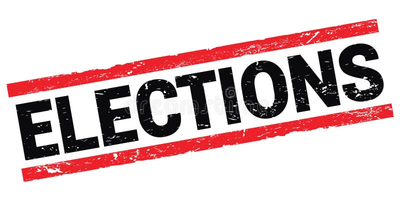 ELECTIONS Text on Black-red Rectangle Stamp Sign Stock Illustration ...