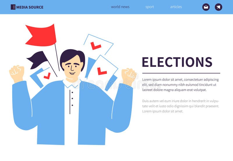 Elections and Voting - Colorful Flat Design Style Banner Stock Vector ...