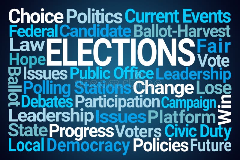 Elections Word Cloud stock illustration. Illustration of representation ...