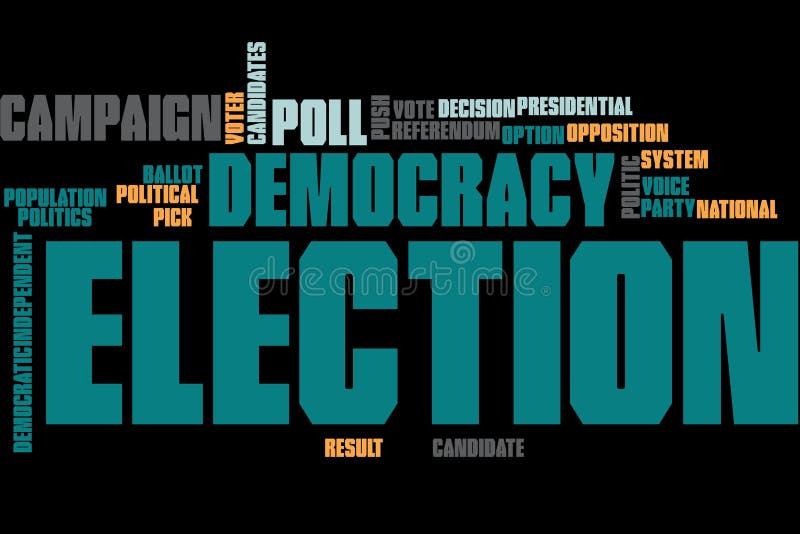 Election word cloud stock illustration. Illustration of issues - 150888675