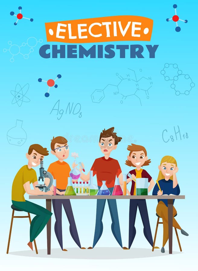 Set of Chemistry Cartoon Icon Design Template with Various Models ...