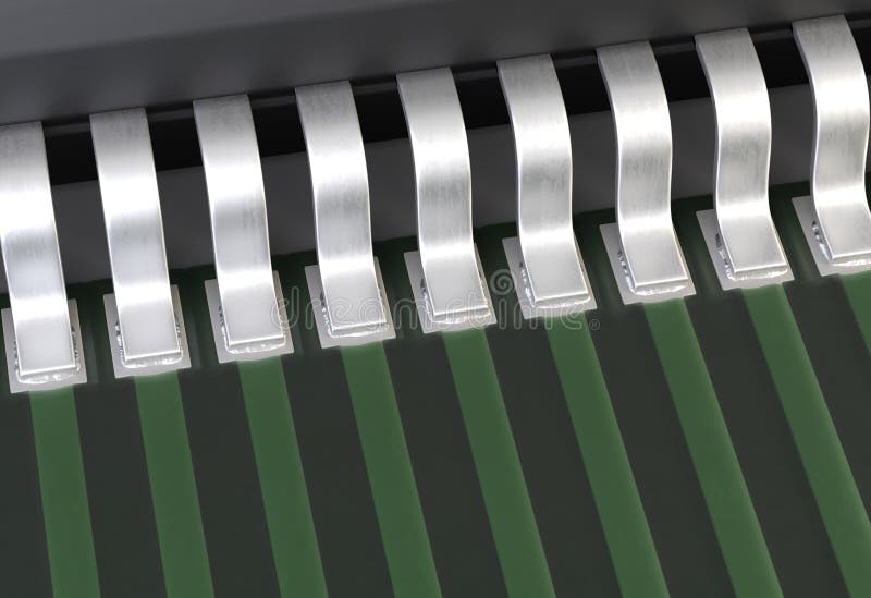 Electonic Components Microchips Leg Contacts on Pcb 3d Illustration ...