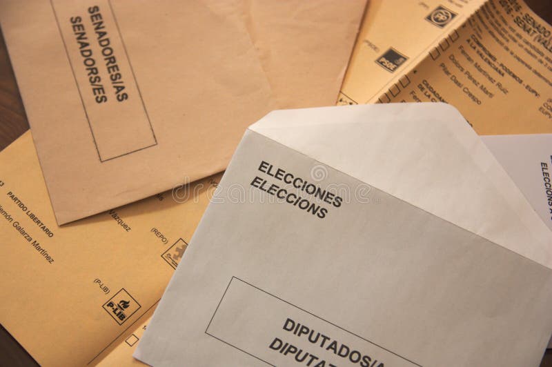 Electoral Envelopes for the Congress of Spanish Representatives Stock ...