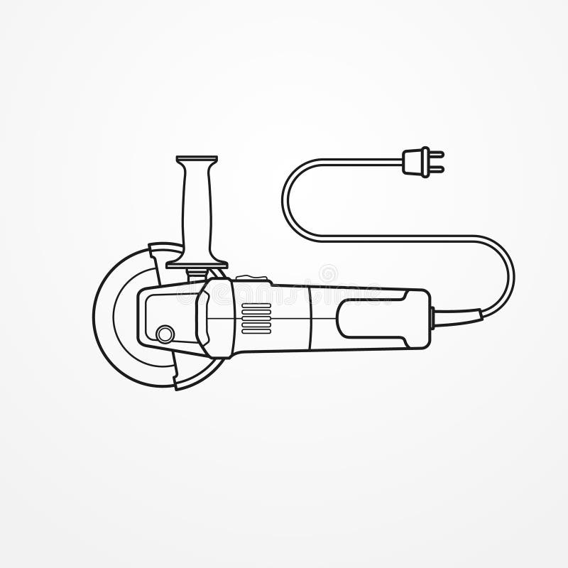 Angle Grinder Illustration, Drawing, Engraving, Ink, Line Art, Vector ...