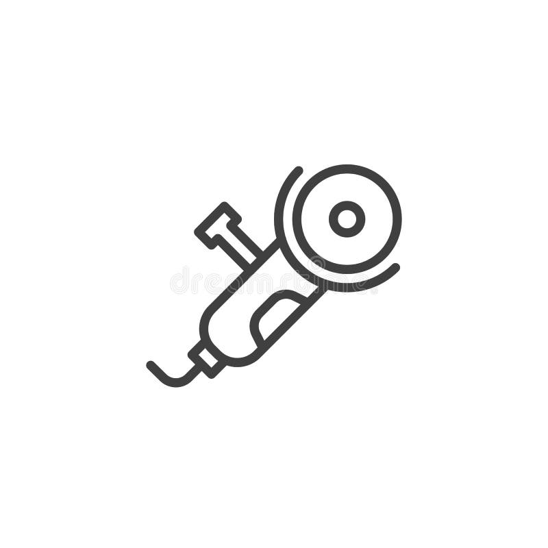 Electric Angle Grinder Line Icon Stock Vector - Illustration of sign ...