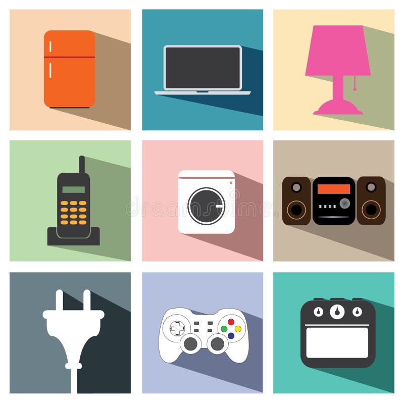 Electric Appliance Icon Set Illustration Eps10 Stock Illustration ...