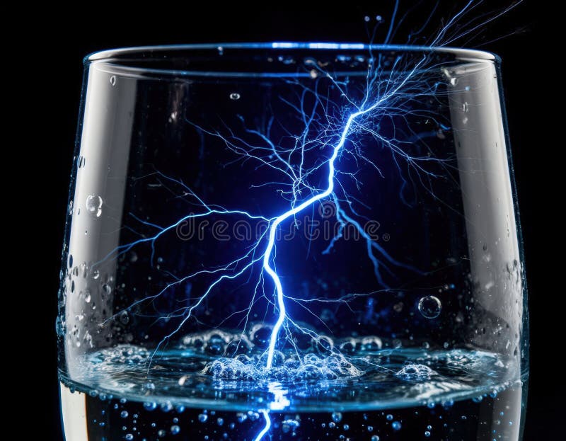 Electric Arc through Liquid Medium with Visible Glowing Corona. Stock ...