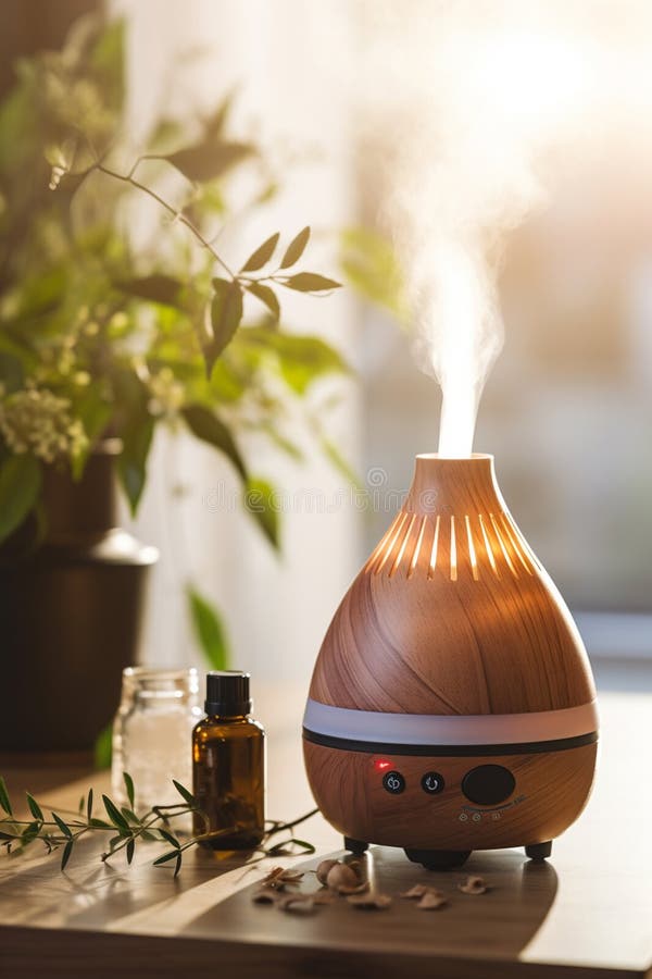 Electric Aroma Diffuser in the Room. Generative AI, Stock Image - Image ...