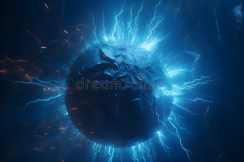Electric Ball. Ball Lightning on Dark Background. AI Generated Stock ... Electric Ball. Ball Lightning on Dark Background. AI Generated Stock ...