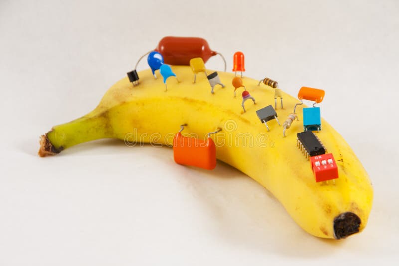 Electric banana stock photo. Image of artificial, current - 33375200
