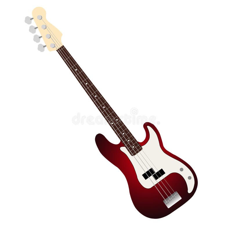 Electric Bass Guitar Line Art Vector Illustration Stock Vector ...