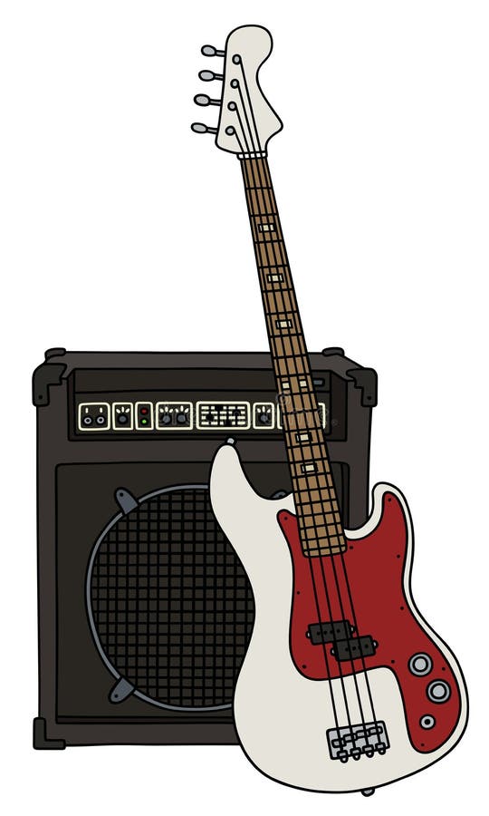 Electric Bass Guitar and Combo Stock Vector - Illustration of equipment ...