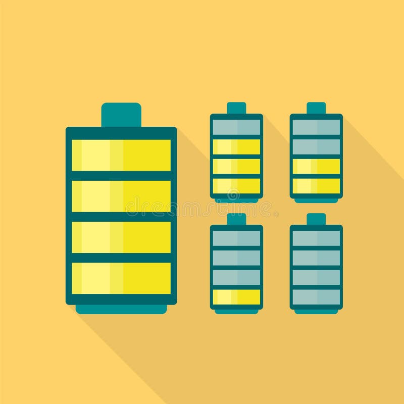 Electric Battery Icon, Flat Style Stock Vector - Illustration of ...