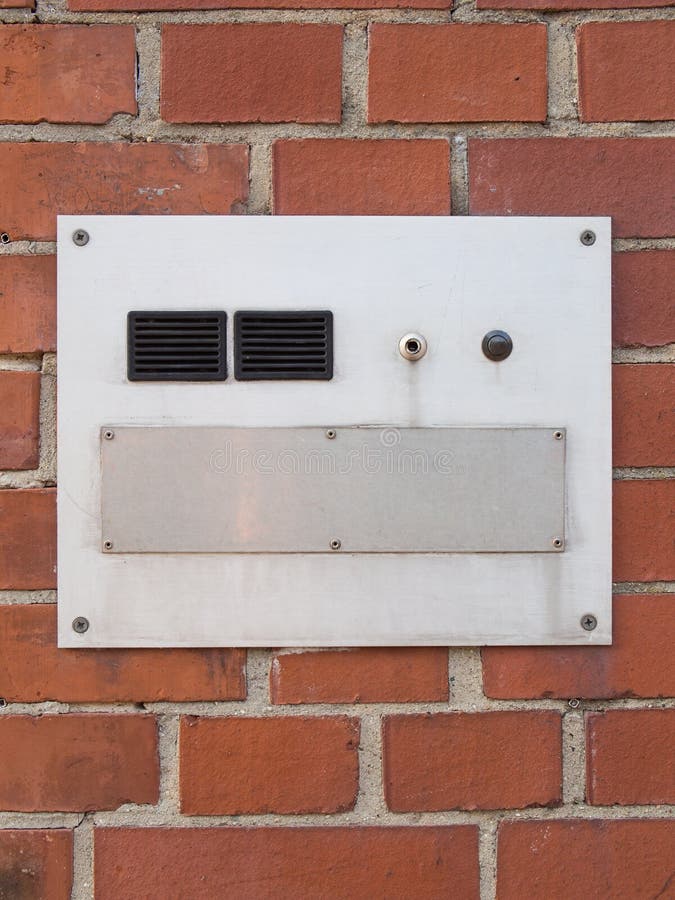 Electric Bell System on Red Brick Wall Stock Photo - Image of brick ...