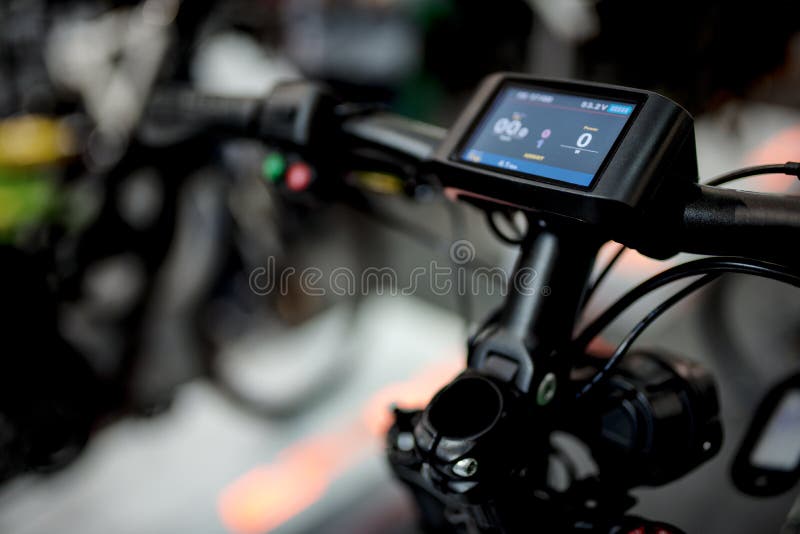 Electric bicycle display stock image. Image of details - 149394775