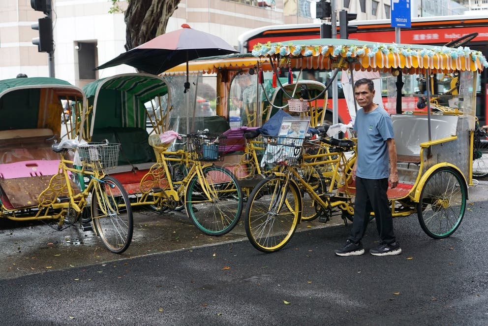 Electric Bicycle Rickshaws in Macau. Editorial Stock Image - Image of ...
