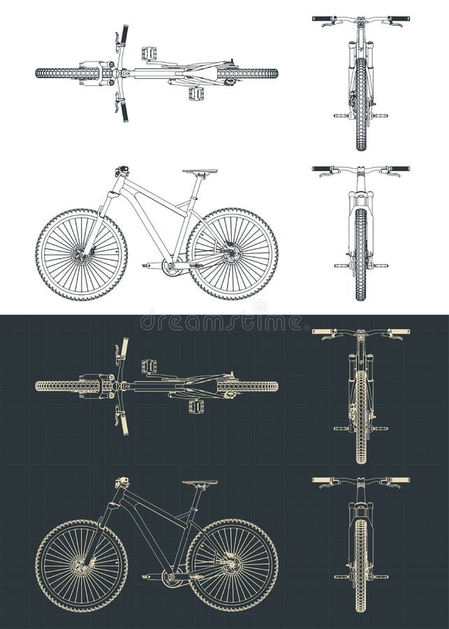 Bicycle Pedal Blueprints Illustration Stock Vector - Illustration of ...