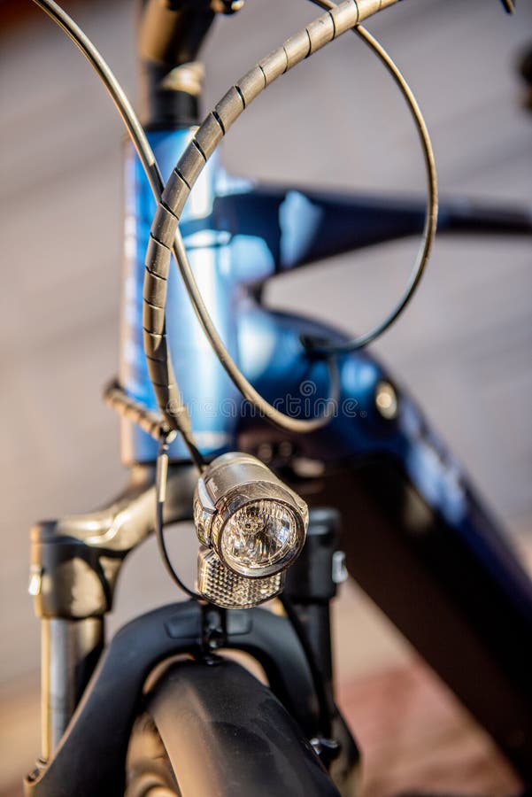 Electric Bike. Closeup of a Bicycle Reflector Head Light. Bicycle Front ...