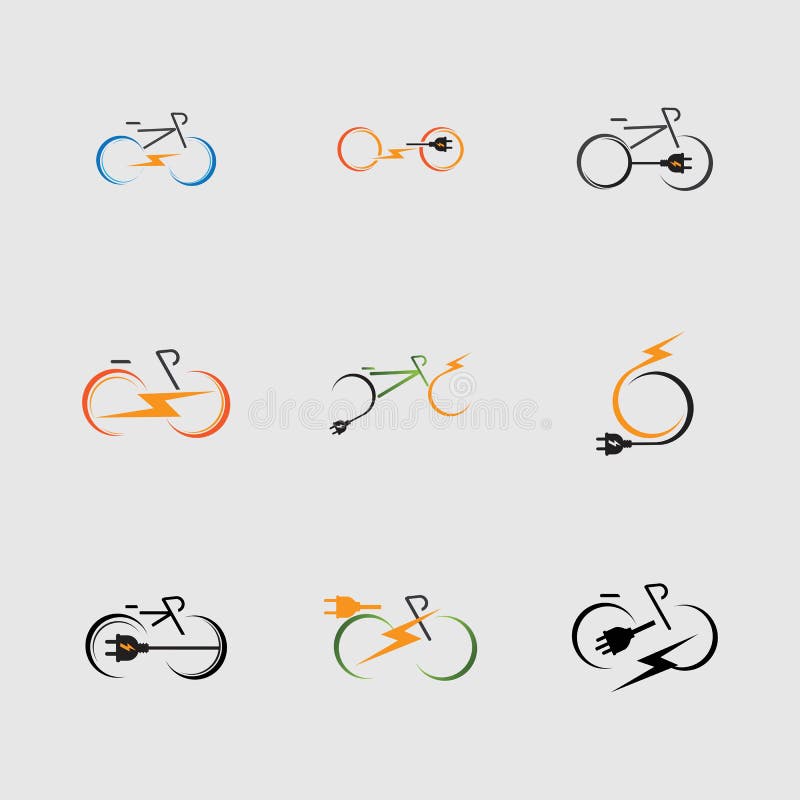 Electric Bike Icon Logo Design Element Stock Vector - Illustration of ...