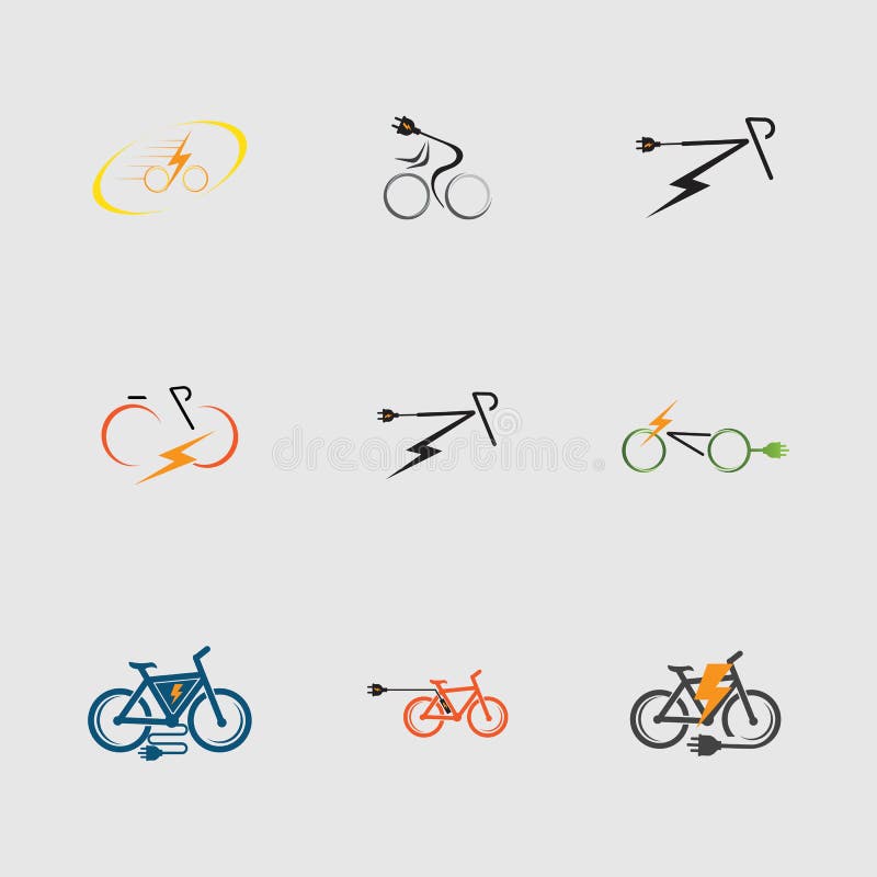 Electric Bike Icon Logo Design Element Stock Vector - Illustration of ...