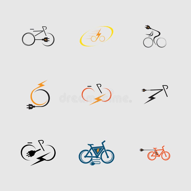 Electric Bike Icon Logo Design Element Stock Vector - Illustration of ...