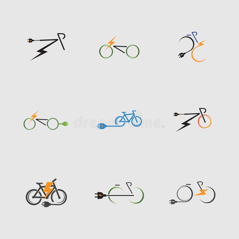 Electric Bike Icon Logo Design Element Stock Vector - Illustration of ...