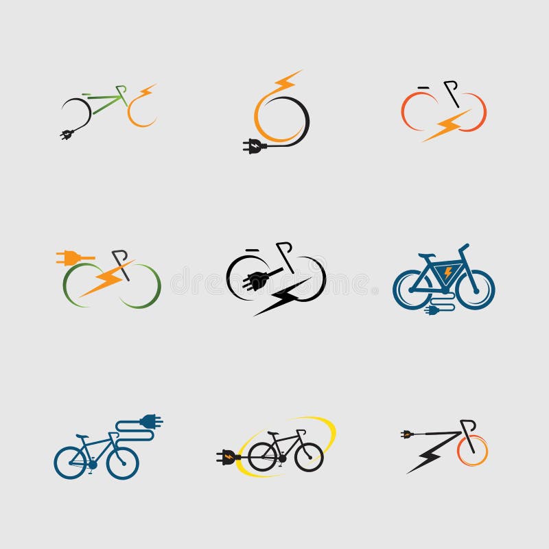 Electric Bike Icon Logo Design Element Stock Vector - Illustration of ...