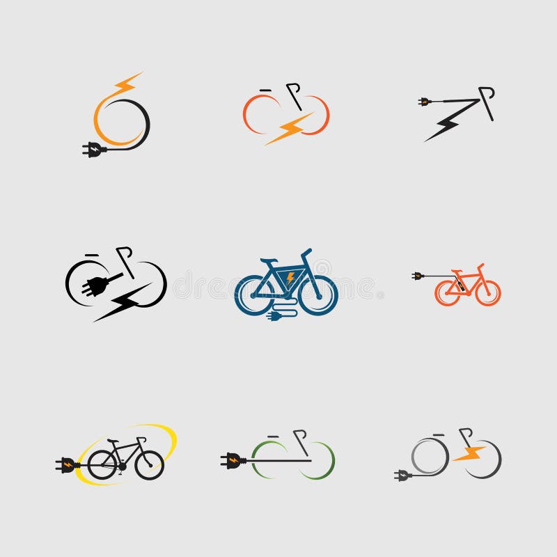 Electric Bike Icon Logo Design Element Stock Vector - Illustration of ...