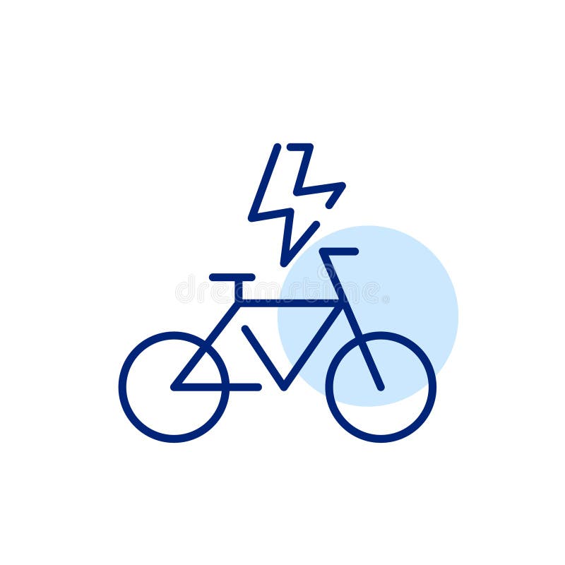 Electric Bike. Lightning and Bicycle Stock Vector - Illustration of ...