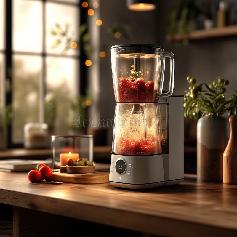 Electric Blender Closeup on the Table Stock Illustration - Illustration ...