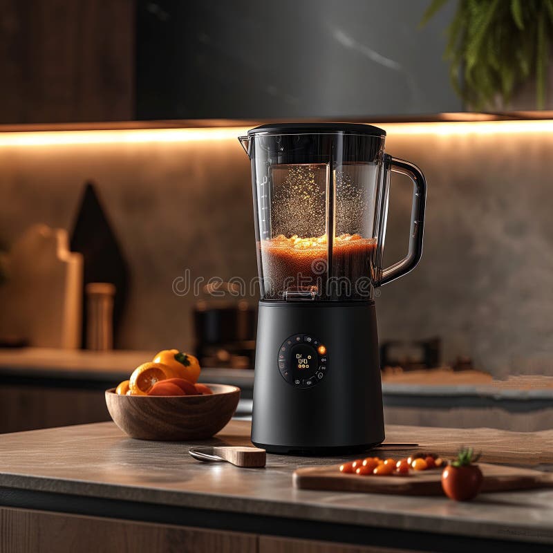 Electric Blender Closeup on the Table Stock Illustration - Illustration ...