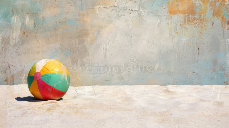 Ball Resting in Sand, Fun Recreation on Beach Landscape AIG50 Stock ... Ball Resting in Sand, Fun Recreation on Beach Landscape AIG50 Stock ...